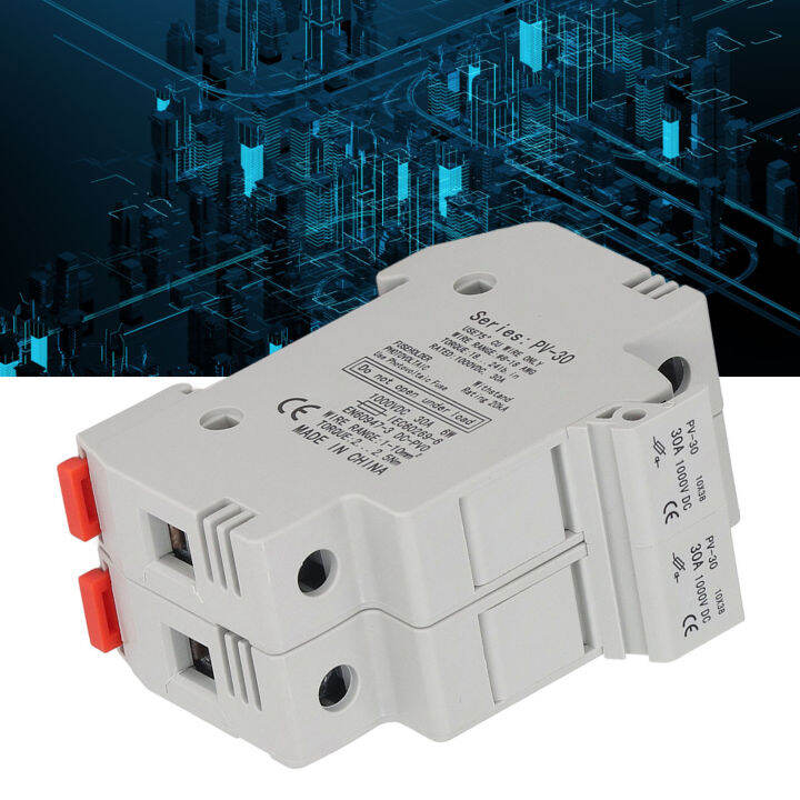 Fuse Holder Base 1000V DC 2P ABS Shell PV Fuse Base Din Rail Mount for ...