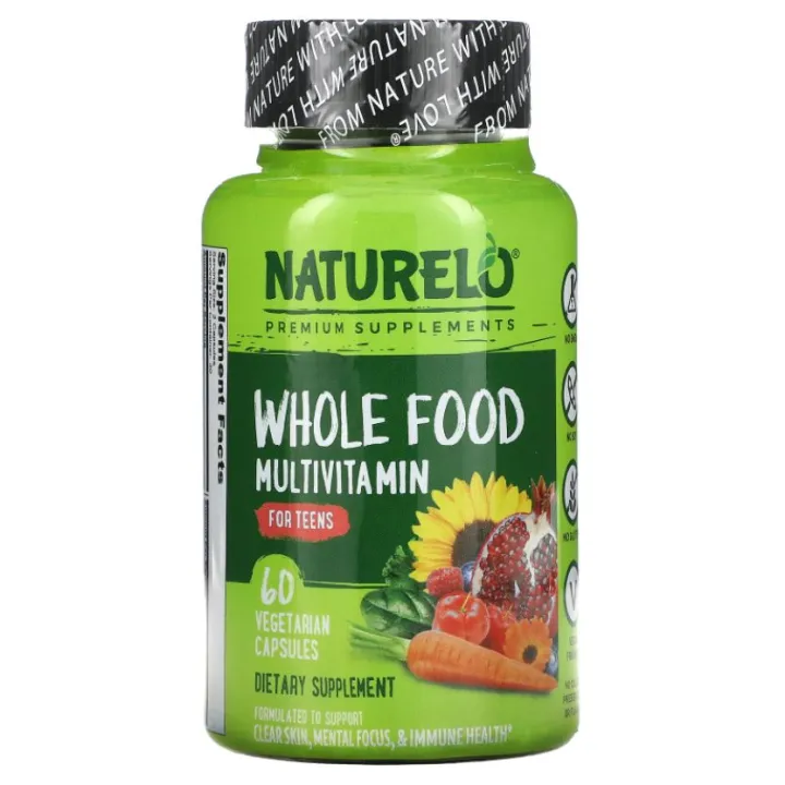 NATURELO, Whole Food Multivitamin for Teens, 60 Vegetarian Capsules ...