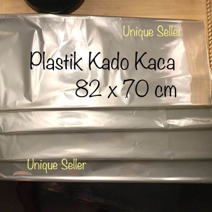 Plastik Kado Kaca Bening POLOS 82x70 cm isi 50 pcs / Kertas Kado Kaca ...