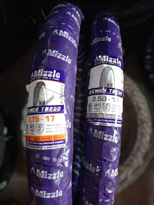 MIZZLE Ban Motor Bebek Ring 17 Ukuran 250-17, 275-17 Dan Sepasang Power ...