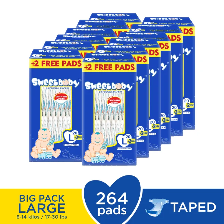 SWEETBABY REGULAR - BIG PACK LARGE 20+2 x 12 PACKS | Lazada PH