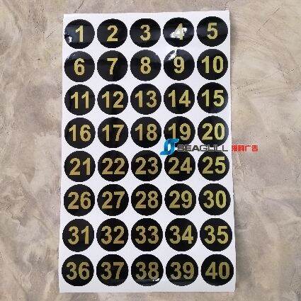 40mm Number Sticker 123 Sticker Nombor Table Number Pelekat Meja Label ...