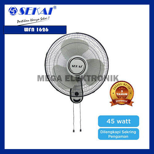 Sekai WFN 1626 wall fan kipas angin dinding 16 inch | Lazada Indonesia