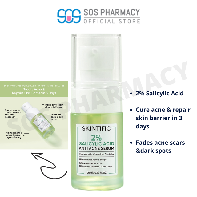 SKINTIFIC 2% Salicylic Acid Anti Acne Serum (20ml) | Lazada