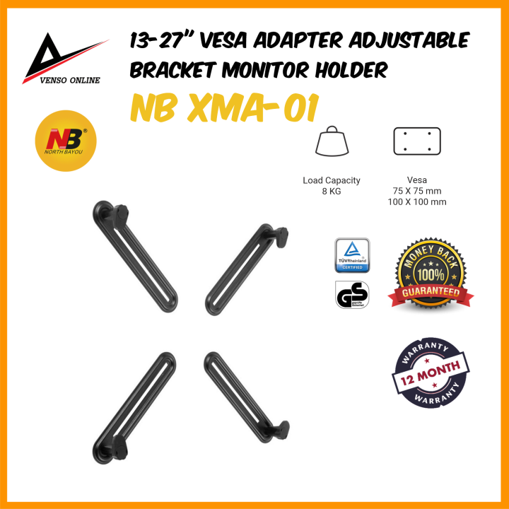 BRATECK XMA-01 Adjustable VESA Adapter Bracket Monitor Holder Support ...