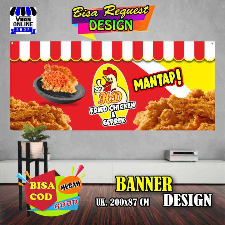 Spanduk Banner Jualan Ayam Crispy, Ayam Geprek, Chicken, Murah Simple ... Spanduk Banner Jualan Ayam Crispy, Ayam Geprek, Chicken, Murah Simple ...