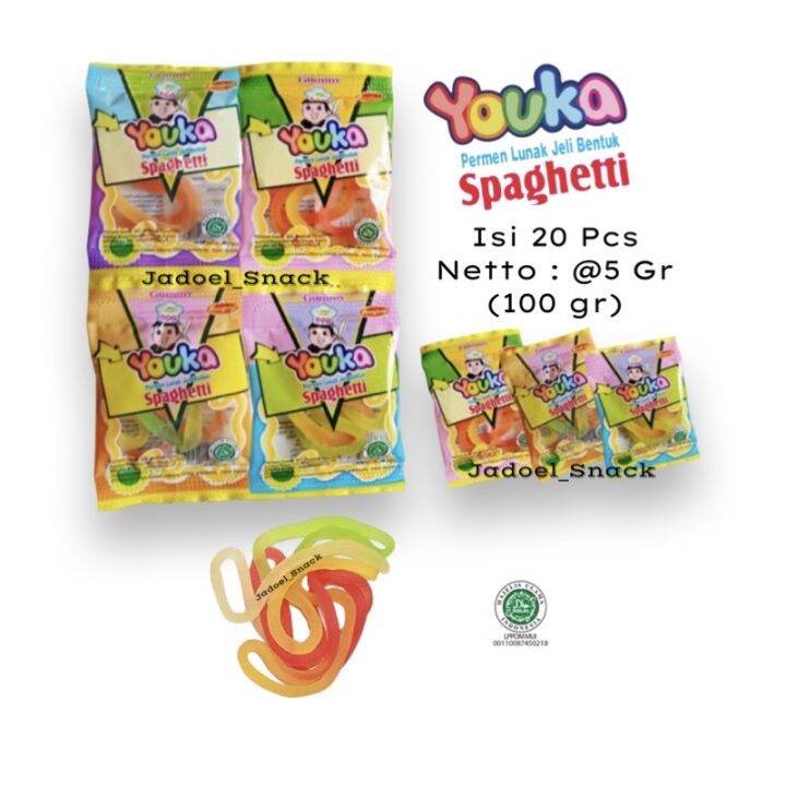 Youka Spagetti Candy 20 X 5 Gr Rasa Buah by Jadoel Snack | Lazada Indonesia