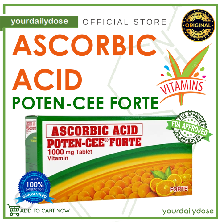Poten cee Forte (Ascorbic Acid) 1000mg 30 Tablets | Lazada PH