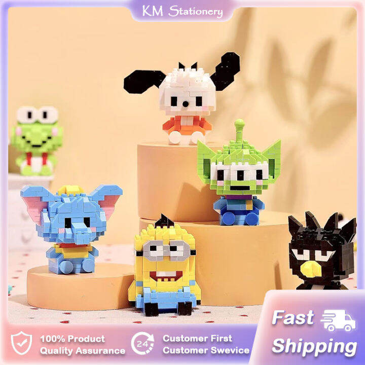 Cartoon Building Blocks Toys Sanrio Cinnamon Dog Kuromi Desktop ...
