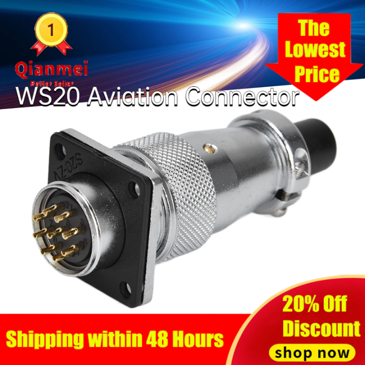 qianmei WS20,9 pin Waterproof Connector,High Voltage Bulkhead Aviation Connector Plug | Lazada PH