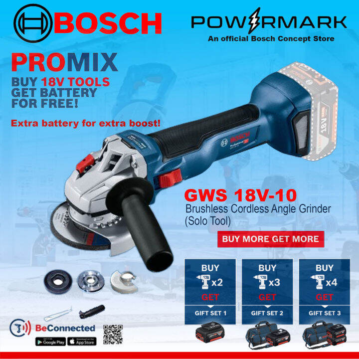 Bosch Gws 18v 10 Brushless Cordless Angle Grinder Solo Tool