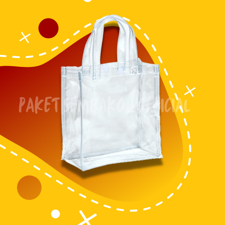 Tas mika jumbo transparan tas belanja packing hampers | Lazada Indonesia
