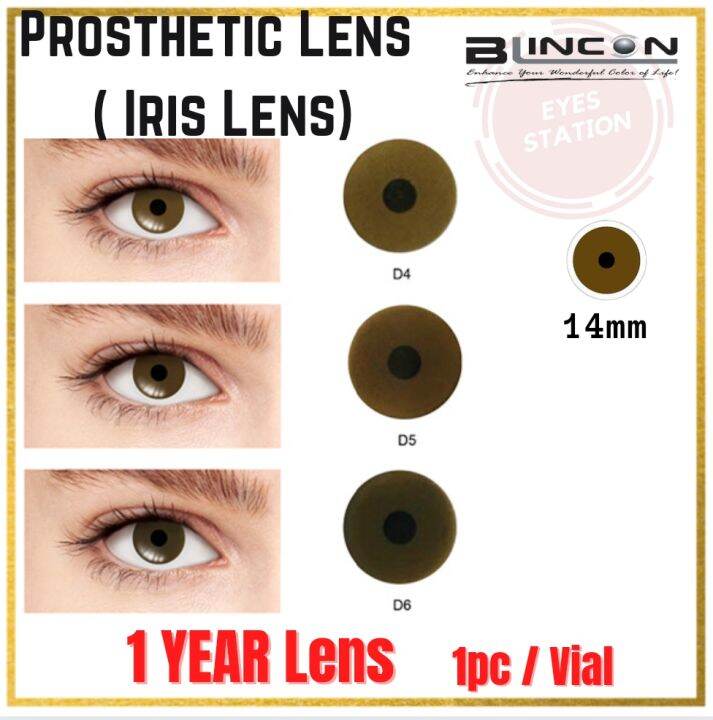 (NEW STOCK)IRIS Lens PROSTHETIC LENS 1 Year Lens 1piece per Vial Brown ...