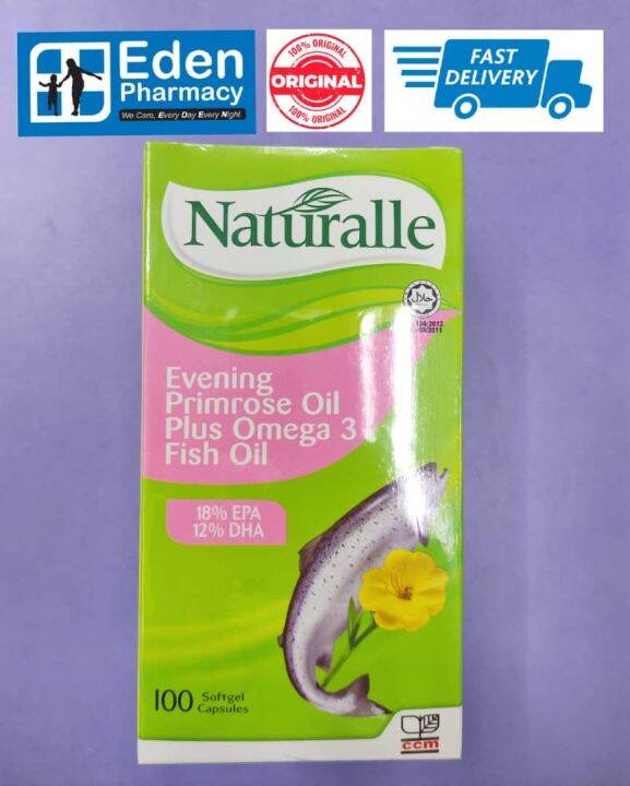 Naturalle EPO Evening Primrose Oil Plus Omega 3 Fish Oil ( 1 x 100's ...