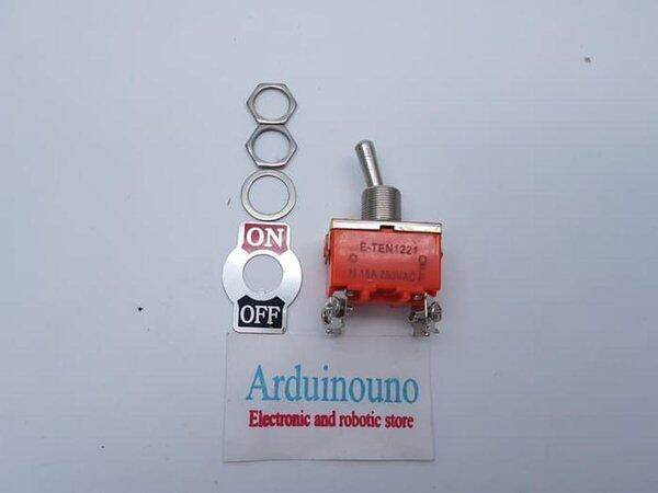 Saklar Toggle Switch DPDT E-TEN 4 Kaki 1221 15A 250V (On-Off) 4p ETEN ...
