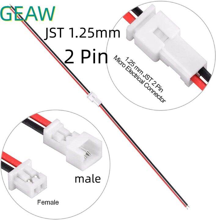 10 Pairs JST 1.25 mm 2 Pin Micro Electrical Male Female Connector Plug ...