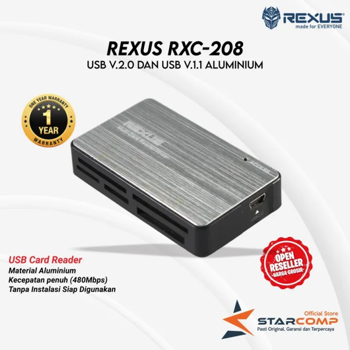 REXUS RXC-208 USB 2.0 Card Reader All in 1 | Lazada Indonesia