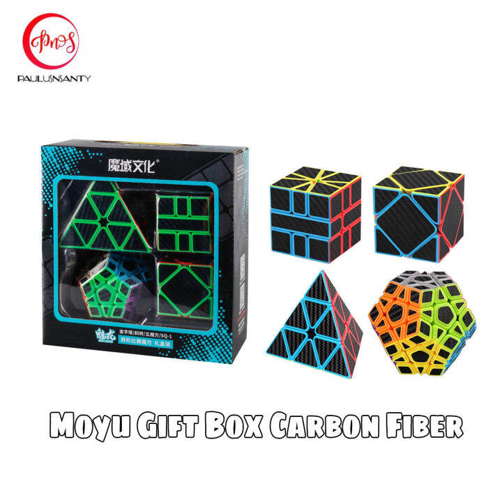Rubik Paket Rubik Square-1 Skewb Megaminx Pyraminx Moyu Gift Box Carbon ...