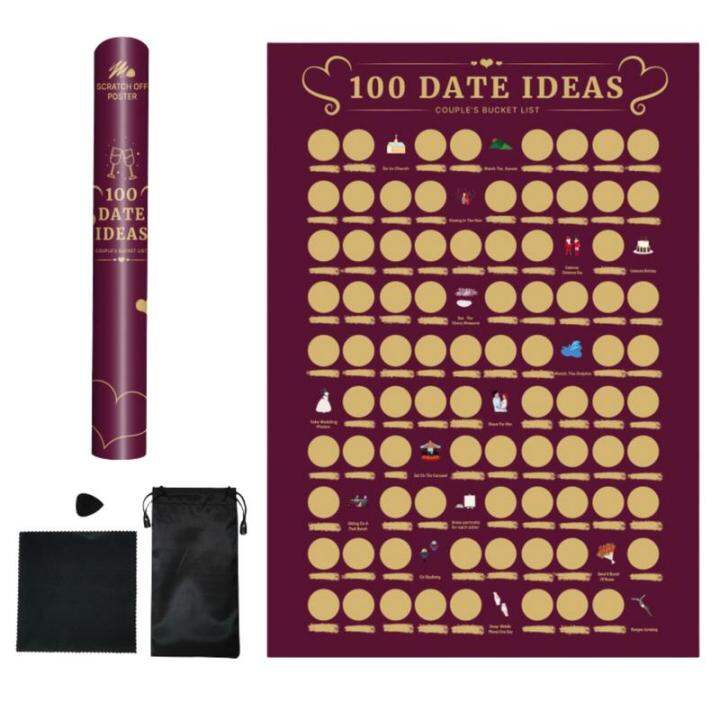 100 Dates Scratches Off Poster Adventure Challenge Couple Bucket List ...