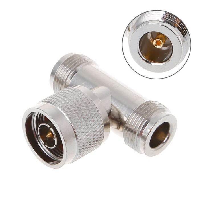T Nชาย2หญิงTriple RF Connector 3-Wayโคแอกเซียลอแดปเตอร์ | Lazada.co.th