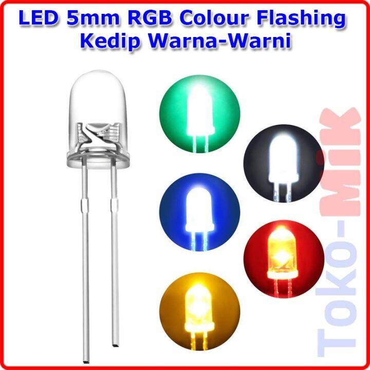 LED 5mm RGB Colour Flashing Fast Slow Flash Kedip Warna-Warni | Lazada ...
