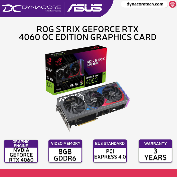 ASUS ROG Strix GeForce RTX 4060 / RTX4060 OC Edition 8GB GDDR6 GDDR6 ...