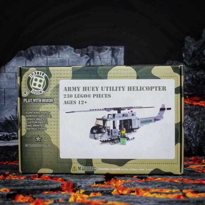 Mô hình LEGO UH-1 Army Utility Helicopter Vietnam Battle Brick Mô hình ...