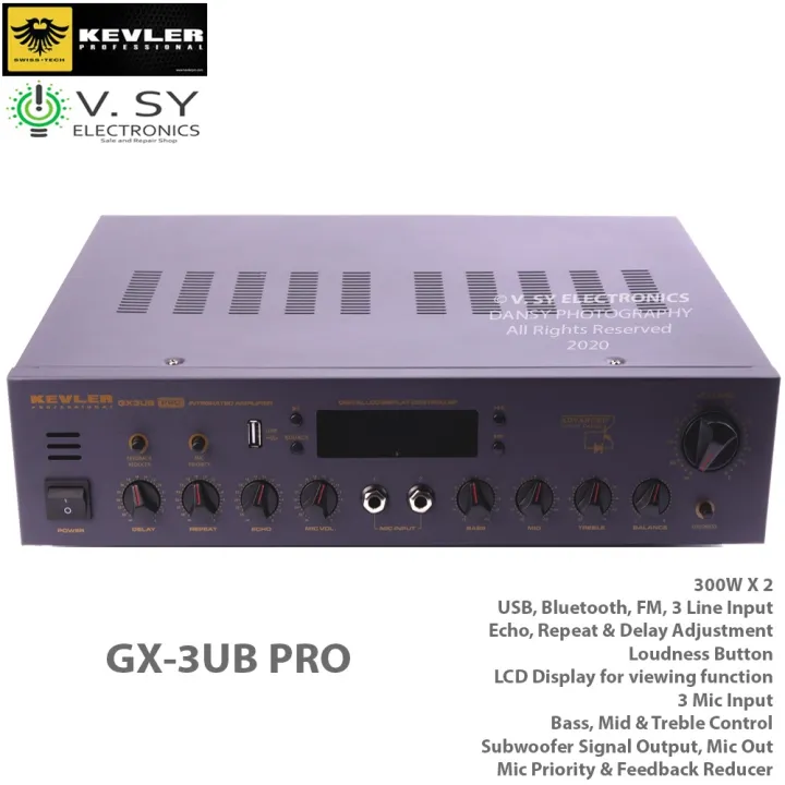 ♖2021 Kevler GX-3UB PRO 300W X 2 USB Bluetooth FM Professional Audio ... ♖2021 Kevler GX-3UB PRO 300W X 2 USB Bluetooth FM Professional Audio ...