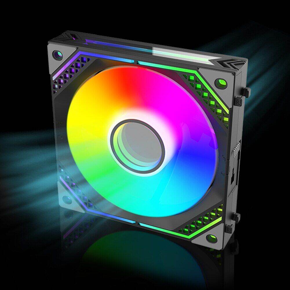 3 Pack Silent Computer Fan Support 4-Pin PWM Control RGB PC Cooling ...