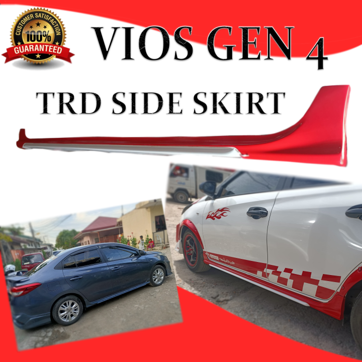 Toyota Vios Gen 4 TRD Side Skirt (Fiberglass) Painted Matte Black, Raw ...