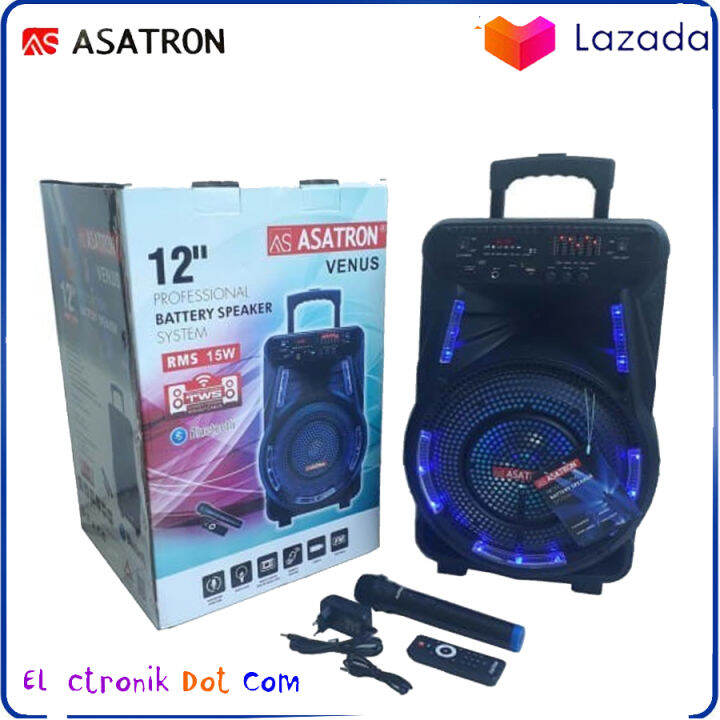 SPEAKER BLUETOOTH ASATRON VENUS/SPEAKER PORTABLE 12 inch - FREE 1 MIC ...