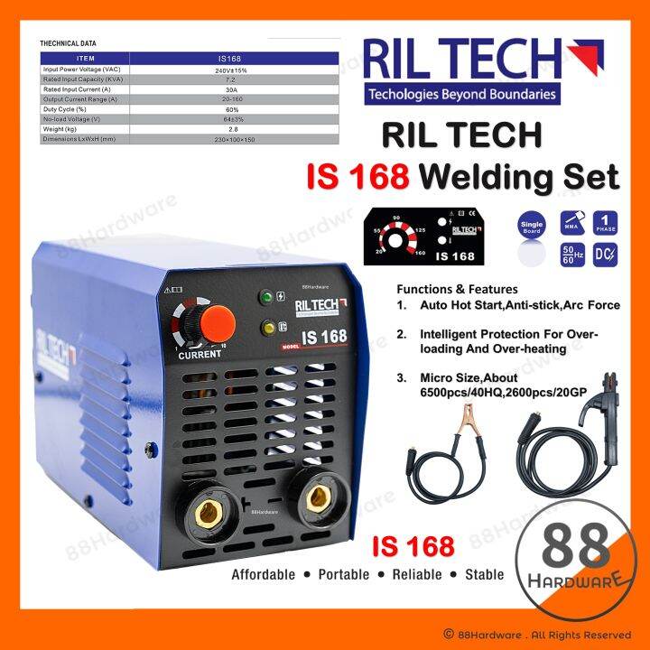 Riltech IS 168 welding machine / welding set / igbt welding machine / welding set mma / welding ...
