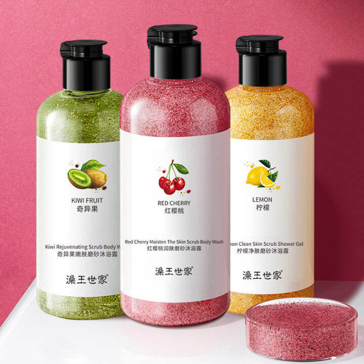 Natural Fruit Extract Exfoliating Body Scrub Shower Gel Body Wash Body Shampoo 300ml | Lazada