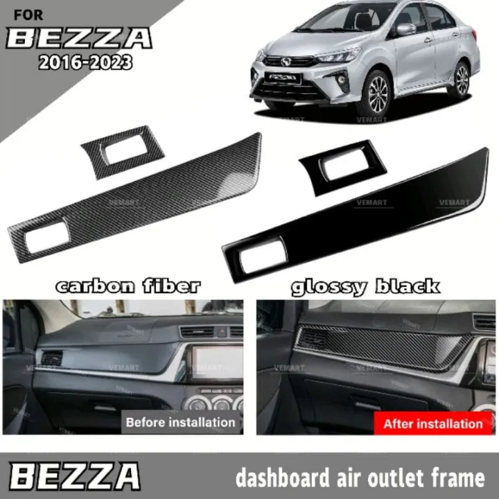 Perodua bezza 2019 2020 2021 2022 2023 Glossy Black carbon fiber ...