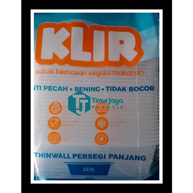Thinwall persegi panjang 650ml KLIR | Lazada Indonesia