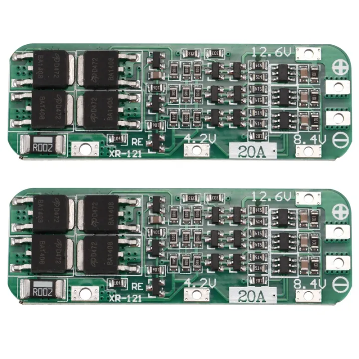 2X 3S 20A Li-Ion Lithium Battery 18650 Charger PCB BMS Protection Board 12.6V Cell 64X20X3.4mm ...