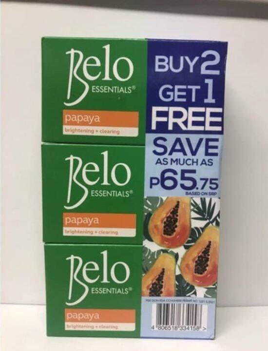 BELO ESSENTIALS Papaya Soap 135g (Buy 2 Get 1 Free - total of 3 bars ...