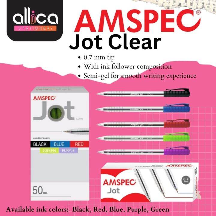 Allica's Jot Clear Barrel Stick-Type Ballpens by AMSPEC | Lazada PH