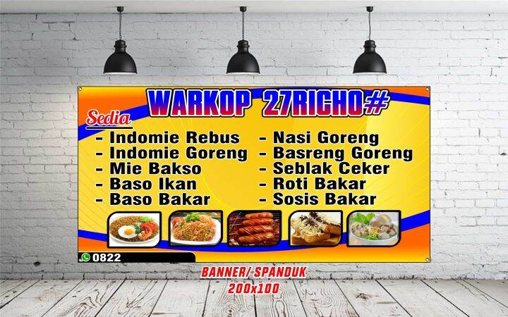 Spanduk WARUNG WARKOP, Banner WARUNG WARKOP Ukuran 200X100 cm ( Bayar ...