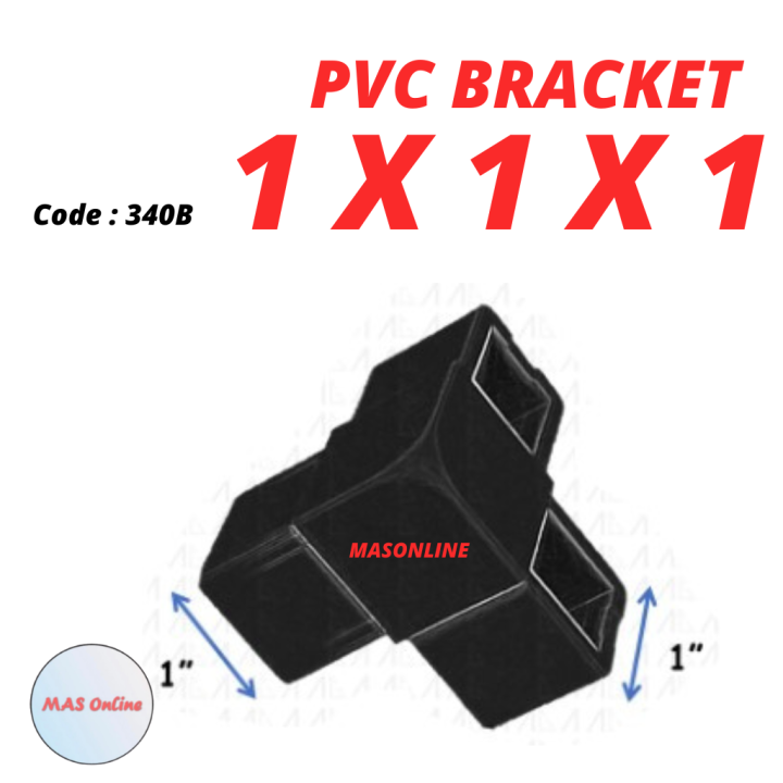 aluminium 1‘’ X 1‘’ three way PVC Outer Corner Hollow Bracket Code 340 ...