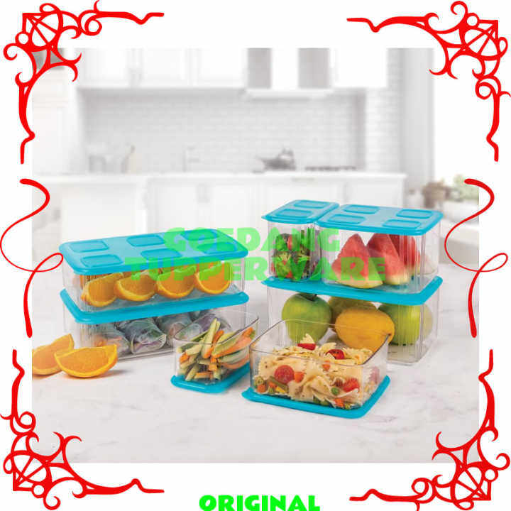 Toples Freezer Tupperware With Box Toples Kulkas Set 5pc Bening ...