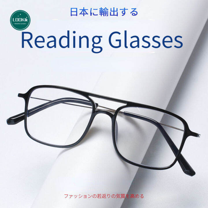 LOOKlk Pilot Style Fashion Aviator Reading Glasses with Grade Anti Rad ...