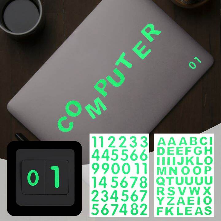 Luminous Numbers English Letters Luminous Stickers Removable ...