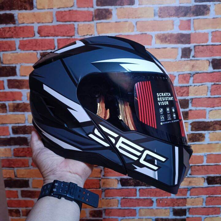 SEC Helmet Hurricane Revolt 2022 matte black free Lens & Spoiler ...
