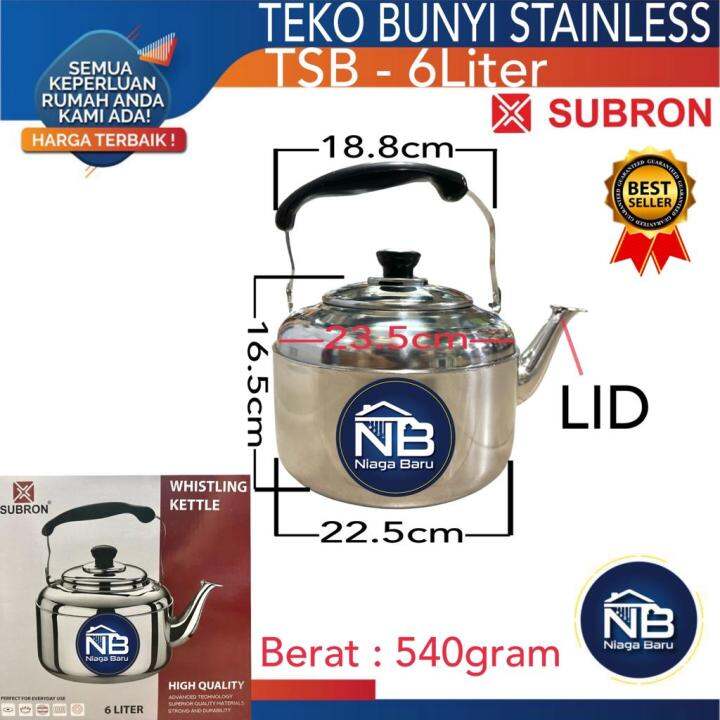 TEKO BUNYI SIUL STAINLESS SUBRON WISTLE KETTLE 6 LITER | Lazada Indonesia
