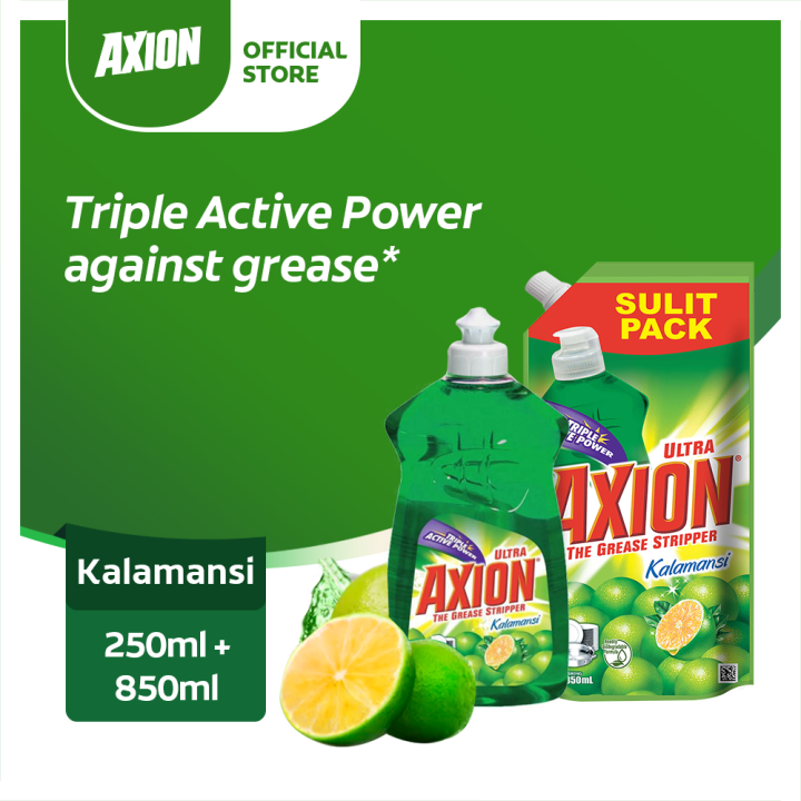 [24 hour Germ Kill] Axion Dishwashing Liquid Kalamansi 500ml + Doy 850ml | Lazada PH