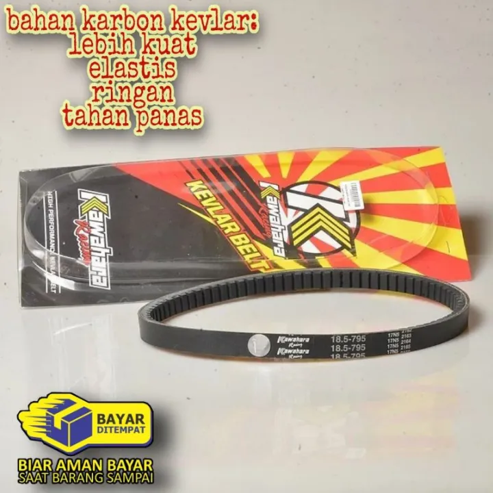 Vanbelt Vbelt V-Belt Kawahara Racing Kevlar Beat Injeksi Scoopy Fi ...
