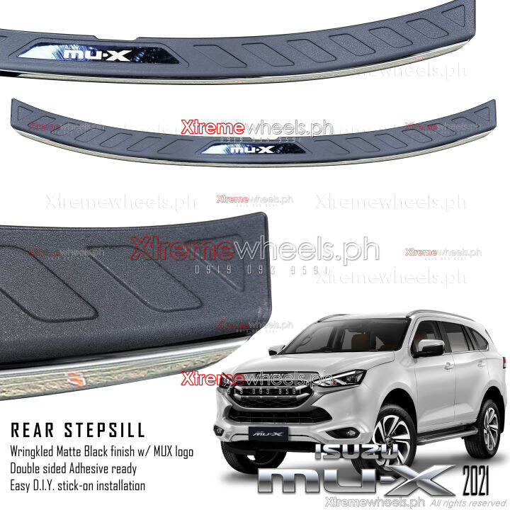 Isuzu Mux 2022-2024 Rear Bumper Stepsill / Step Sill Matte Black with Chrome and Mux Logo ( Mux ...