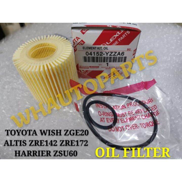 OFFER OIL FILTER TOYOTA WISH ZGE20 ALTIS ZRE142 ZRE172 HARRIER ZSU60 04152-YZZA6 | Lazada
