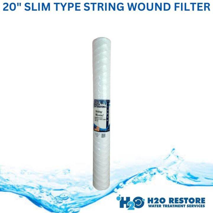 20 Inches Slim Type String Wound Filter ideal for Residential Filtration and Restaurant ...